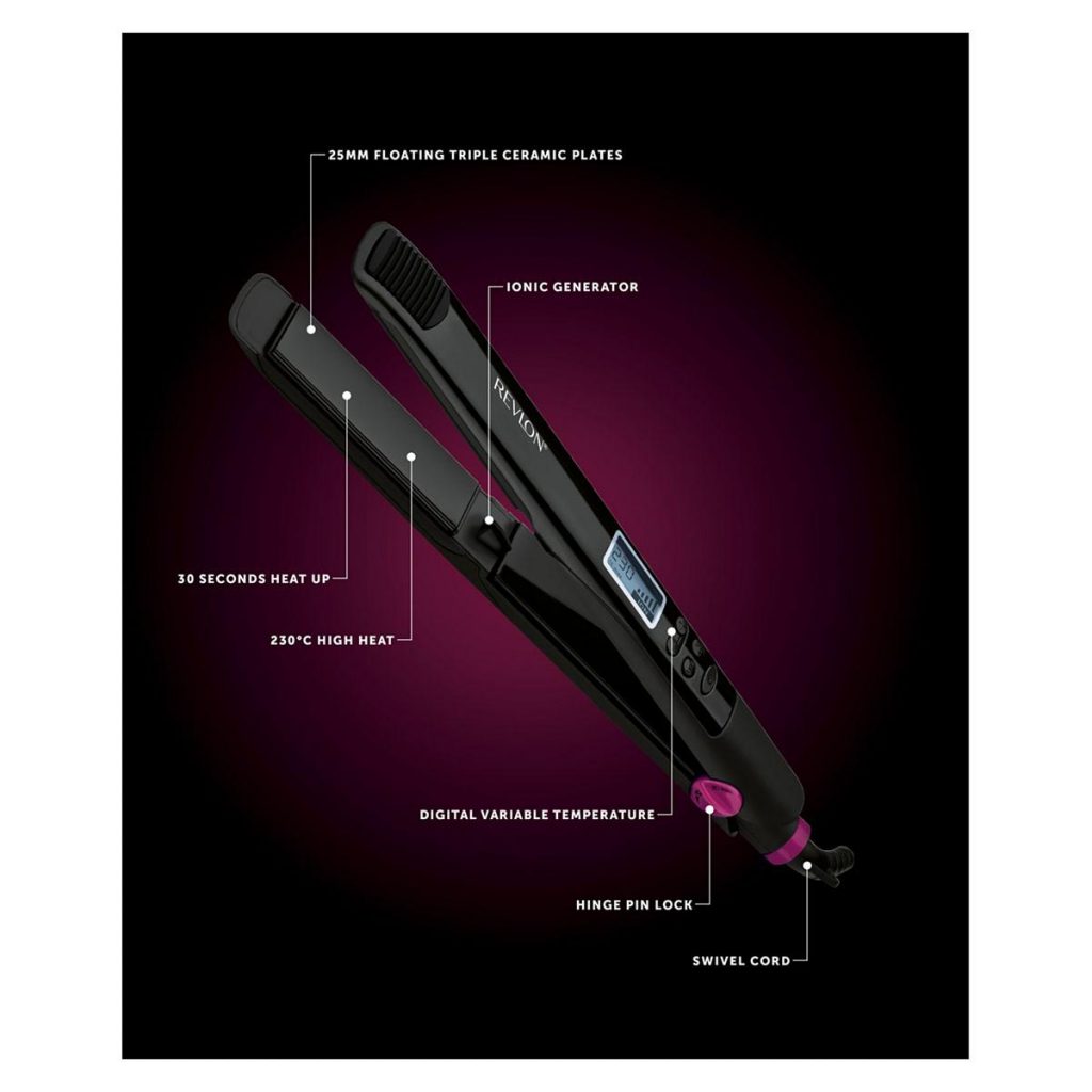 Revlon Perfect Straight Digital Styler Hair Straightener (2165UK ...