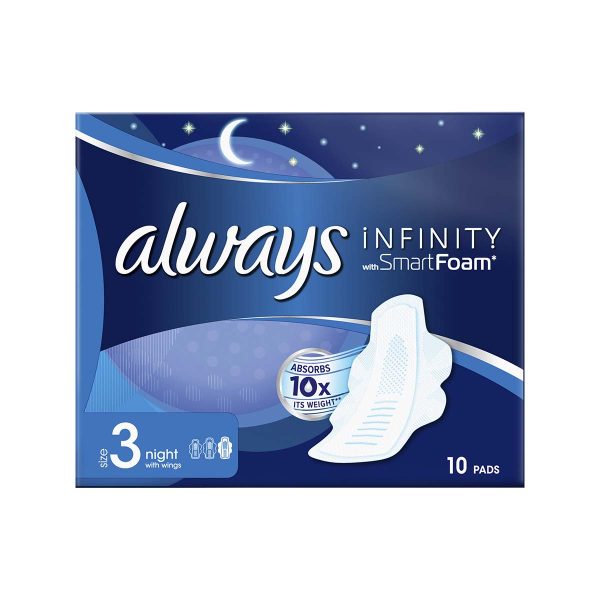 Always Platinum Night Sanitary Pads with Wings (Size 3) 16 Pads ...