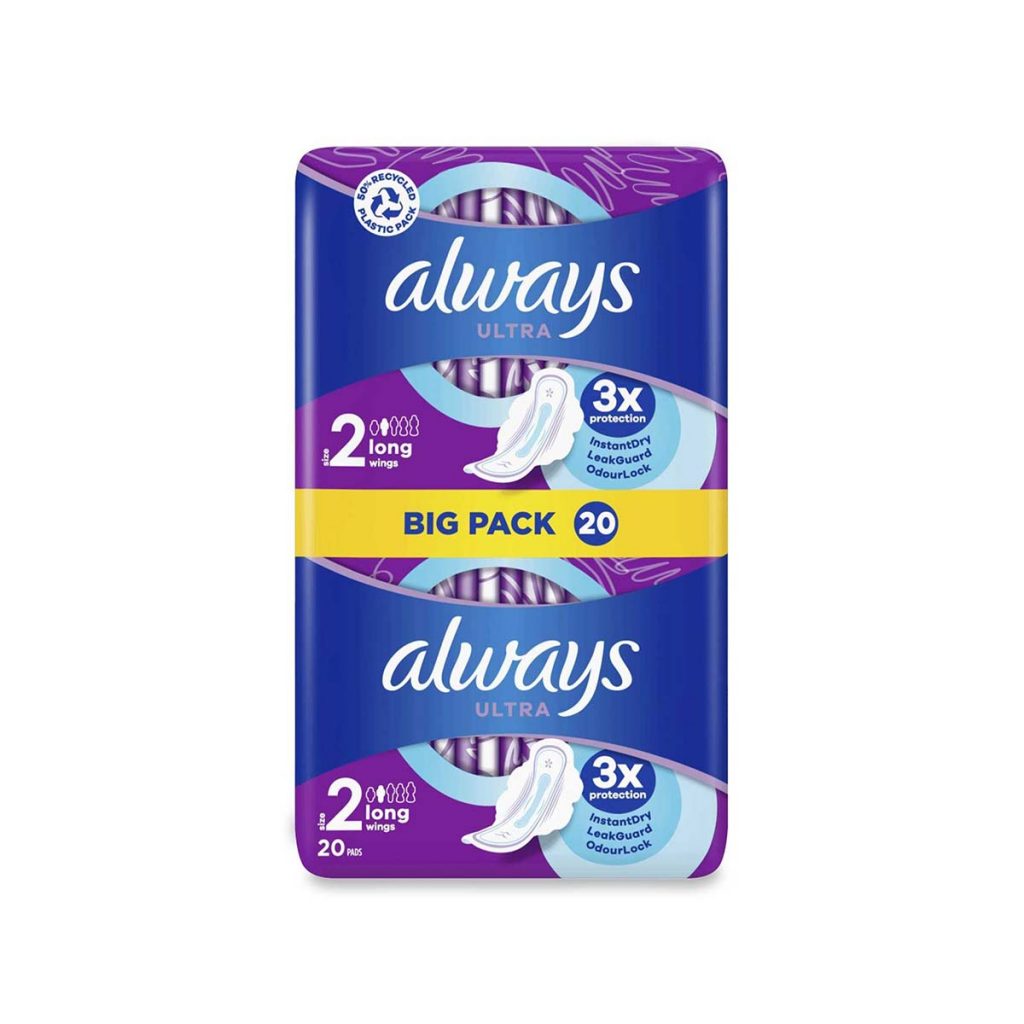 Always Ultra Day & Night Sanitary Pads With Wings (Size 3) 20 Pads ...