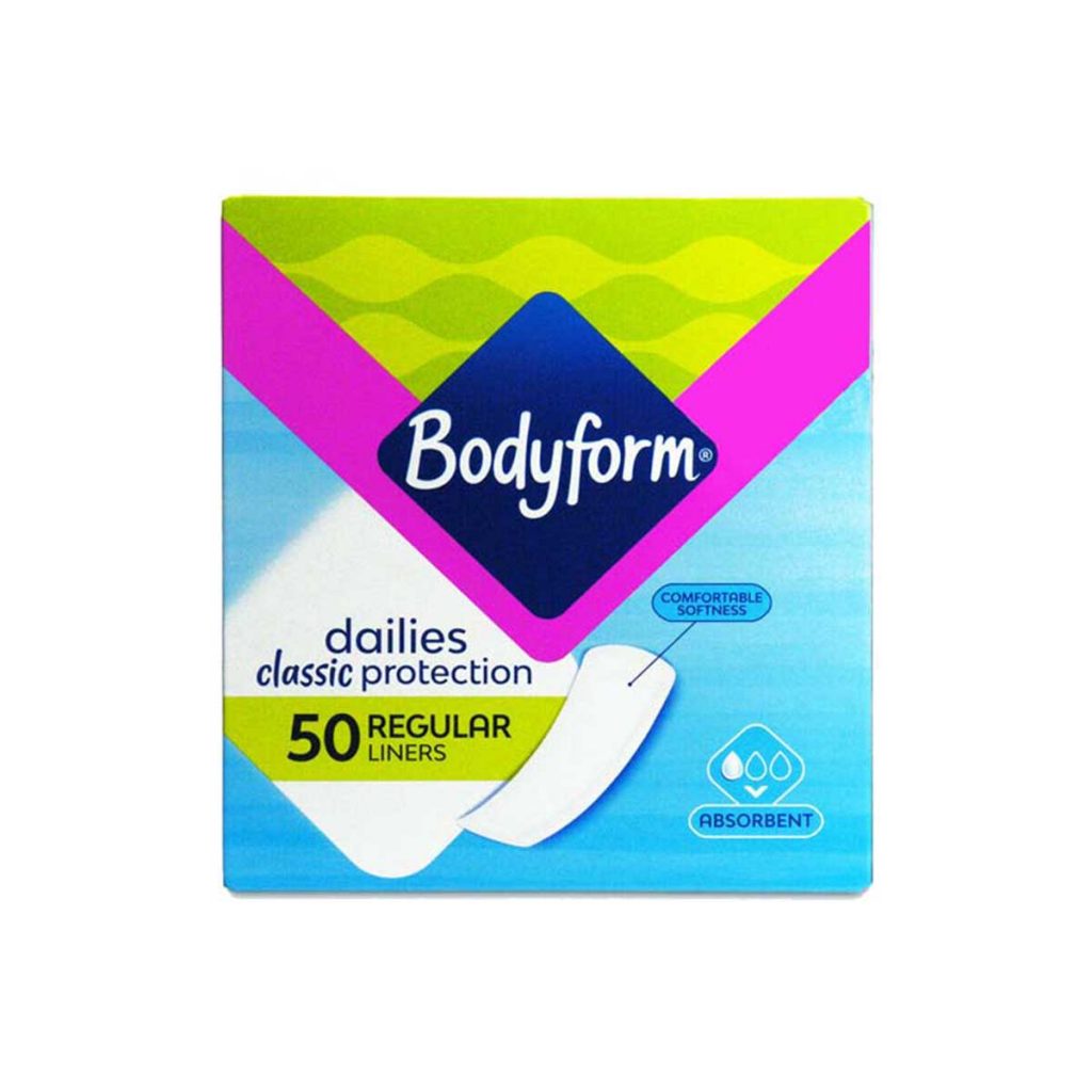 Bodyform Dailies Classic Protection Regular Pantyliner (50 Liners ...