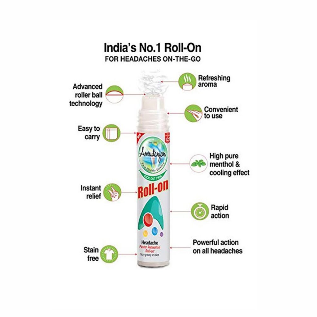 Amrutanjan Headache Faster Relaxation Roll on 10ml – Beauty Mind ll ...