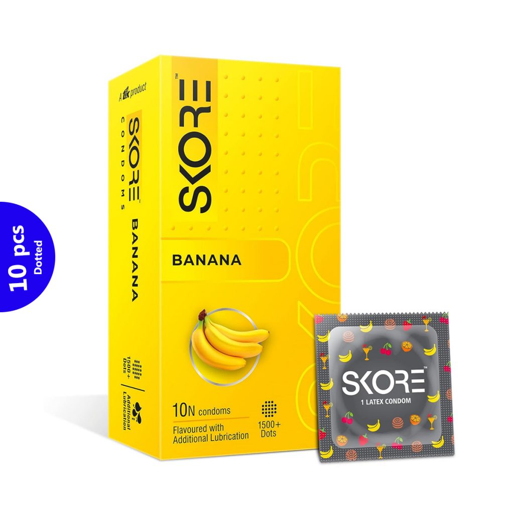 Skore Banana Flavoured Heavy Dotted Condoms-10pcs – Beauty Mind ll ...