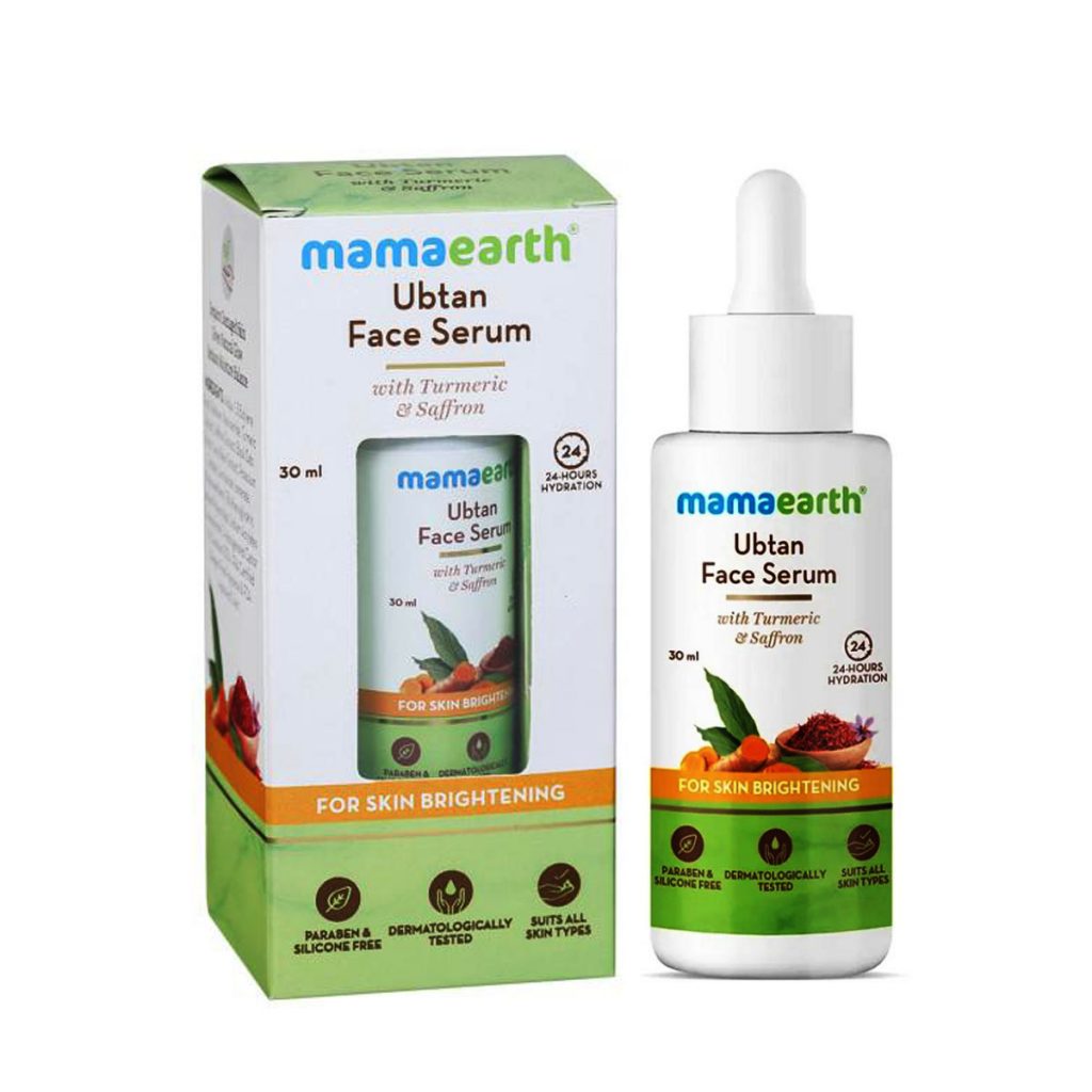 Mamaearth Ubtan Face Serum with Turmeric & Saffron for Skin Brightening ...