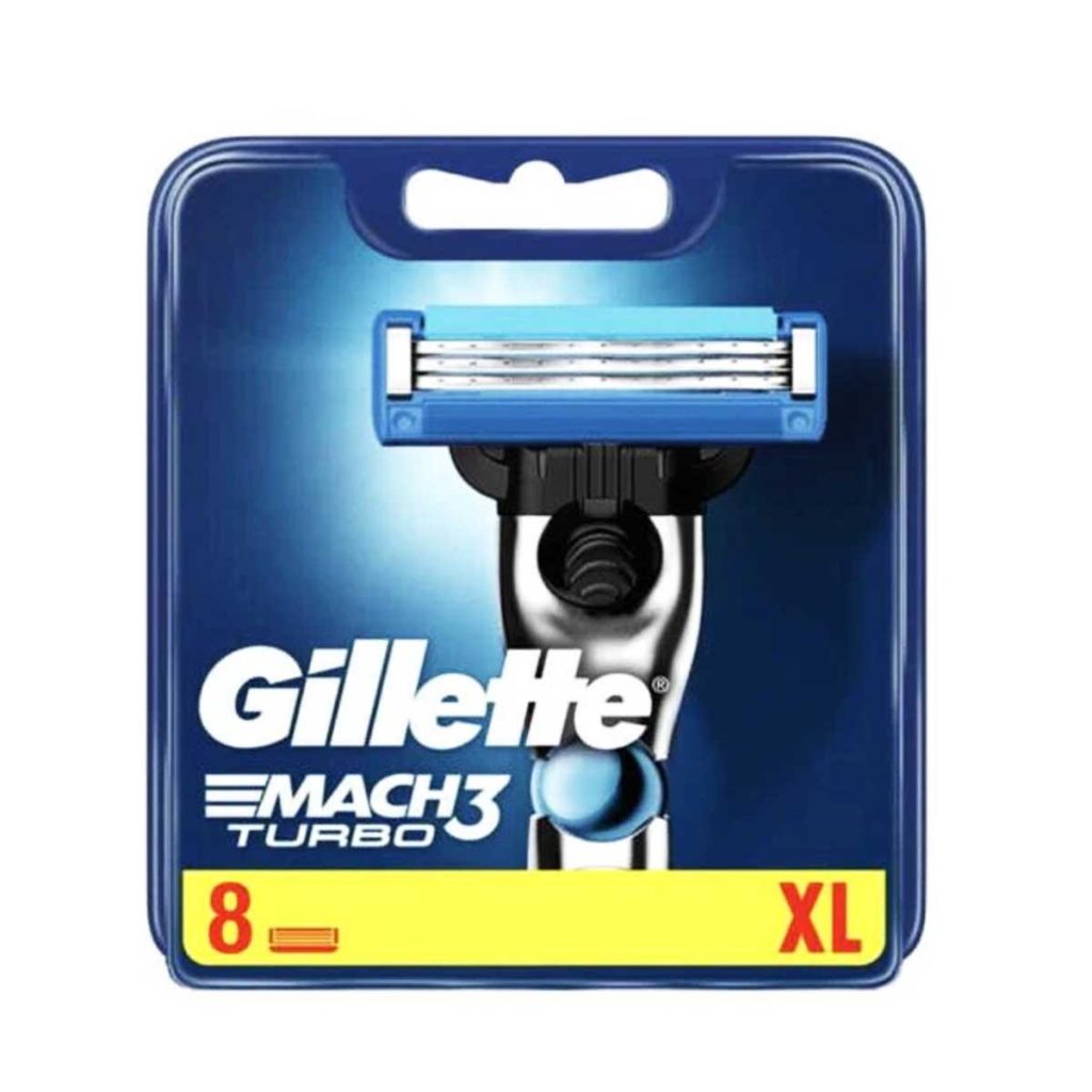 Gillette Mach 3 Turbo Razor Blades XL Pack -8 Pack – Beauty Mind ll ...