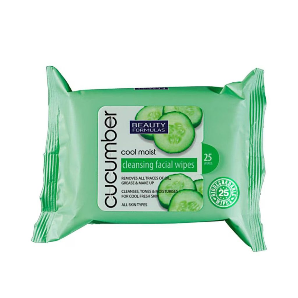 Beauty Formulas Cool Moist Cucumber Cleansing Facial Wipes (25 Wipes ...