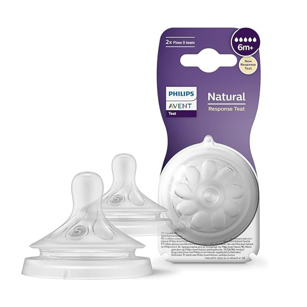 Philips Avent Natural Response Silicone Nipples 5 Flow line 6month ...