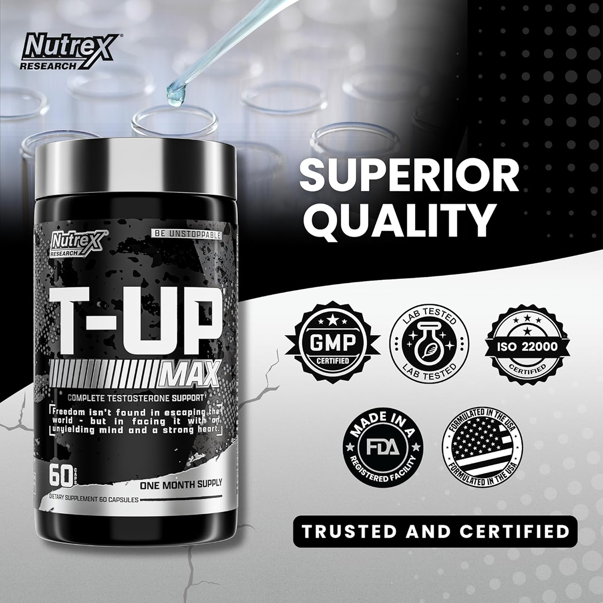 Nutrex T-UP Ultimate Testosterone Support for Men – 60 Capsules ...